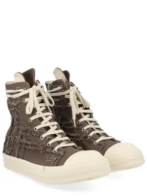 Rick Owens Sneaker Alta In Denim