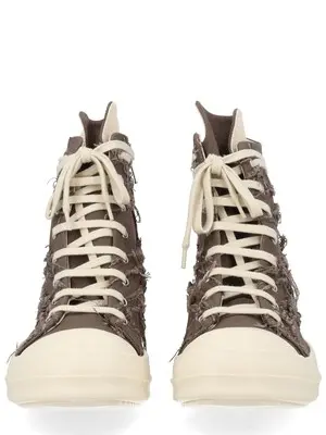 Rick Owens Sneaker Alta In Denim