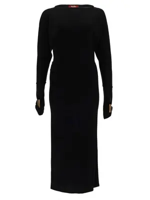 Max Mara Abito "salvo" Con Drappeggio - Black