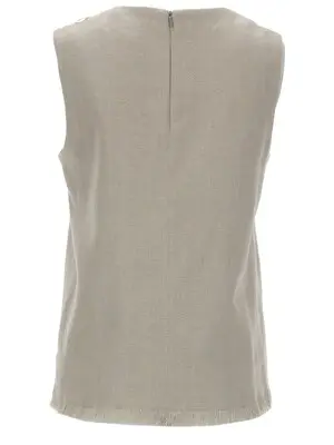 Max Mara Anika Linen Top - Beige