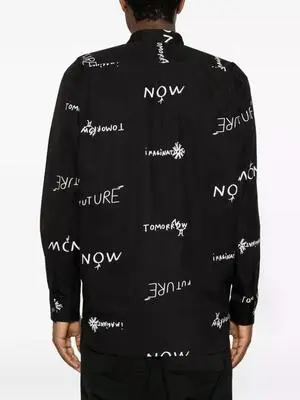 Comme Des Garçons Text-print Shirt - Black