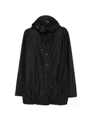 Rains Hooded Waterproof Jacket - Black