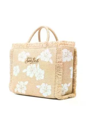 MC2 SAINT BARTH Hibiscus-print Fringed Tote - Neutrals