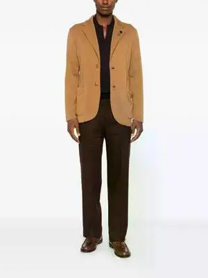 LARDINI Ribbed-knit Blazer - Neutrals