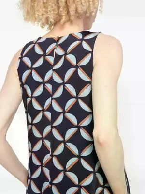 NIU Geometric Print Sleeveless Midi Dress