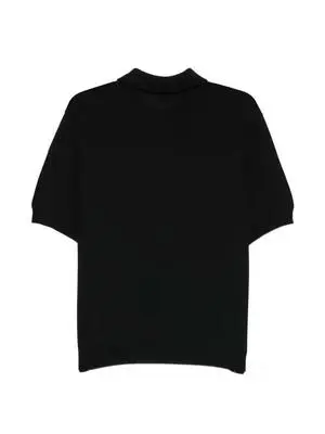 ZANONE Button Short-sleeve Polo Shirt - Black