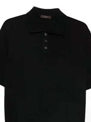 ZANONE Button Short-sleeve Polo Shirt - Black