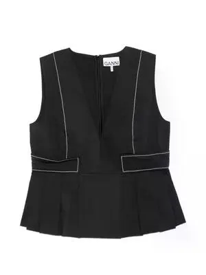GANNI Contrast-stitch Blouse