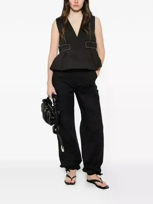 GANNI Contrast-stitch Blouse