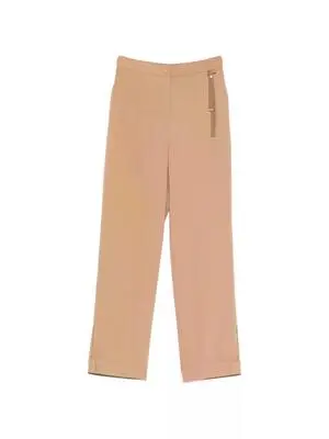 Herno Grosgrain-detail Slit-hem Trousers - Neutrals