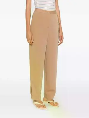 Herno Grosgrain-detail Slit-hem Trousers - Neutrals