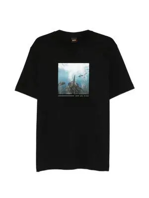 BOSS Cotton-jersey T-shirt With Printed Artwork