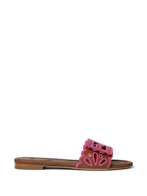 Fendi Logo Appliqué Flat Sandals - Brown