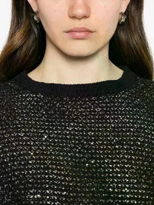 Fabiana Filippi Sequin-embellished Open-knit Sweater