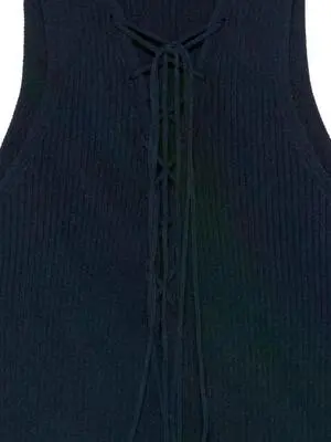 Iceberg Lace-up Ribbed-knit Tank Top