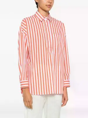 ARCHIVIO '67 Striped Long-sleeved Shirt - Orange
