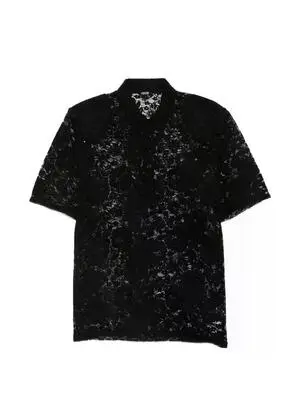 VENUJA Floral-lace Polo Top