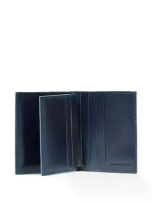 PIQUADRO Logo-plaque Leather Card Holder - Blue