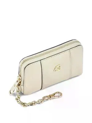 PIQUADRO Logo-plaque Leather Key Holder - Neutrals
