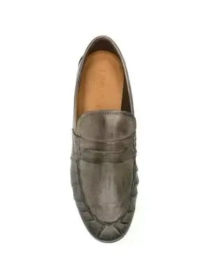 LEQARANT Gathered Leather Loafers