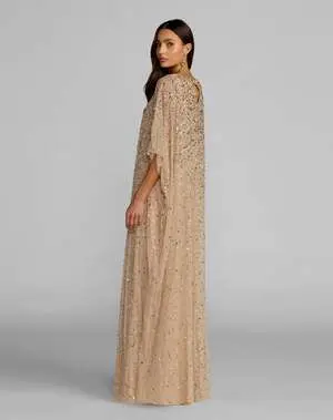Mac Duggal Sequin Embellished Kaftan Gown
