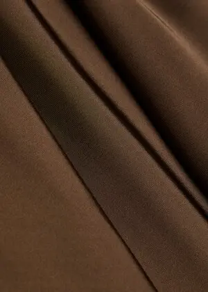 Vince Satin Slip Midi Skirt - Brown