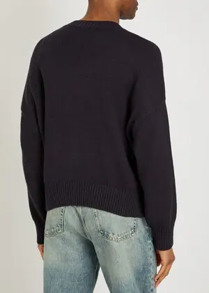 COLE BUXTON Intarsia Fine-knit Cotton Jumper
