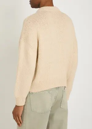 COLE BUXTON Textured Knit Cotton Polo Jumper
