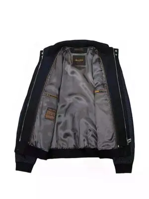 MOORER Double-collar Houndstooth Bomber Jacket