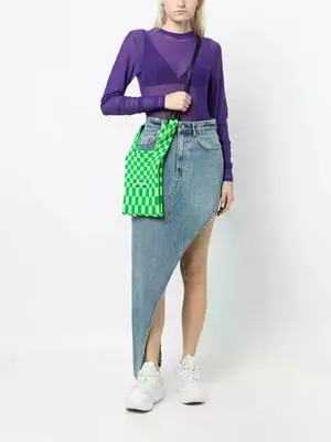 LASTFRAME Ichimatsu Check-pattern Tote