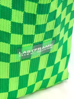 LASTFRAME Ichimatsu Check-pattern Tote