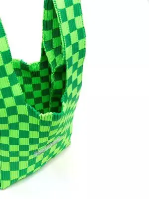 LASTFRAME Ichimatsu Check-pattern Tote