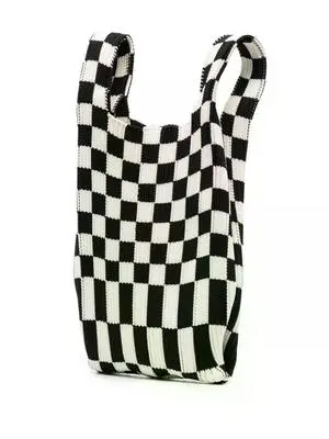 LASTFRAME Ichimatsu Check-pattern Tote