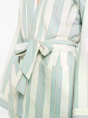 FORTE_FORTE Striped Wrap Jacket - Blue