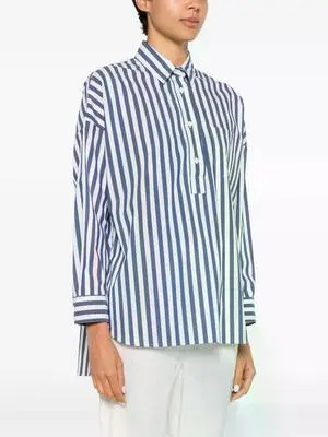 ARCHIVIO '67 Striped Long-sleeve Shirt - Blue