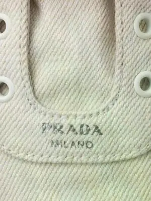 Prada Collapse Denim Sneakers - Neutrals