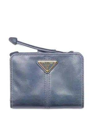 Prada Small Leather Wallet Blue
