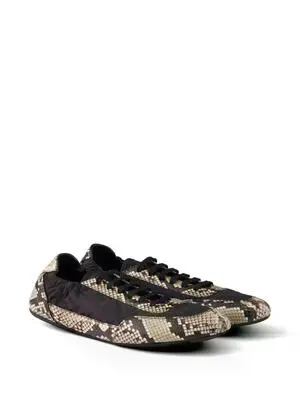 Prada Collapse Re-nylon And Printed Ayers Leather Sneakers
