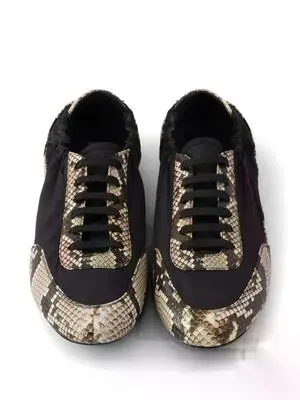 Prada Collapse Re-nylon And Printed Ayers Leather Sneakers