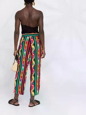Balmain Abstract-print Silk Trousers