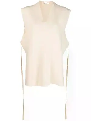 JIL SANDER Wool V-neck Vest