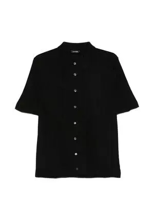 CENERE GB Ribbed Short-sleeves Shirt - Black