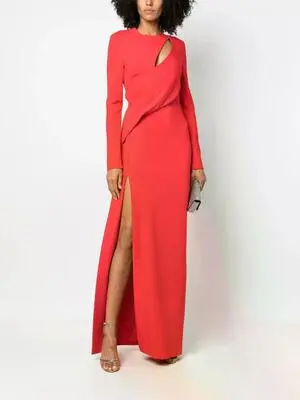 Alexander McQueen Cut-out Detail Long-sleeved Gown