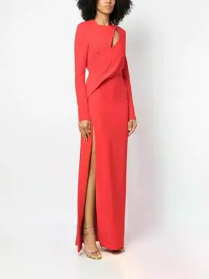 Alexander McQueen Cut-out Detail Long-sleeved Gown