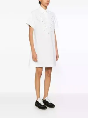 Moncler Embroidered Mini Shirt Dress