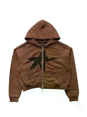 SPENCER BADU Appliqué Zip Hooded Sweatshirt