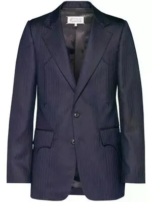 MAISON MARGIELA Tailored Single-breasted Wool Blazer - Blue