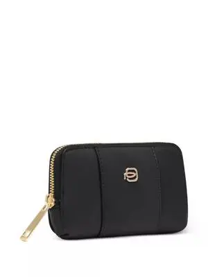 PIQUADRO Logo-plaque Leather Key Holder - Black