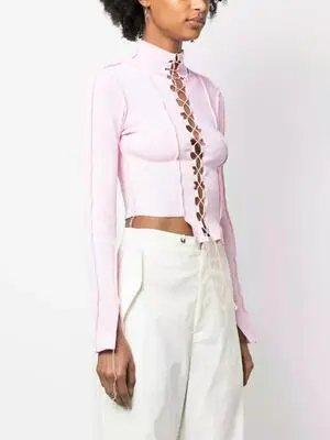 JULFER Fine-ribbed Cropped Top