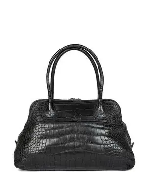 Prada Crocodile-effect Top Handle Tote Bag